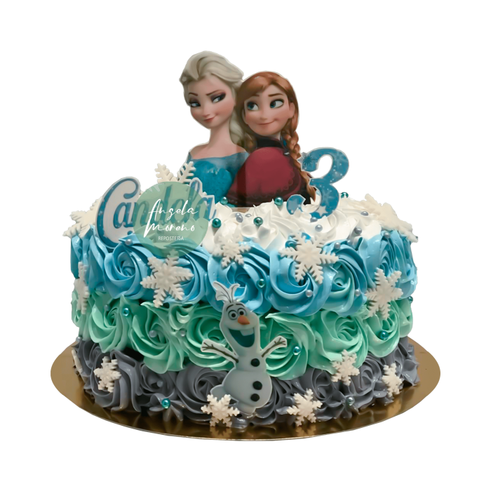Pastel De Frozen Con Rosetones
