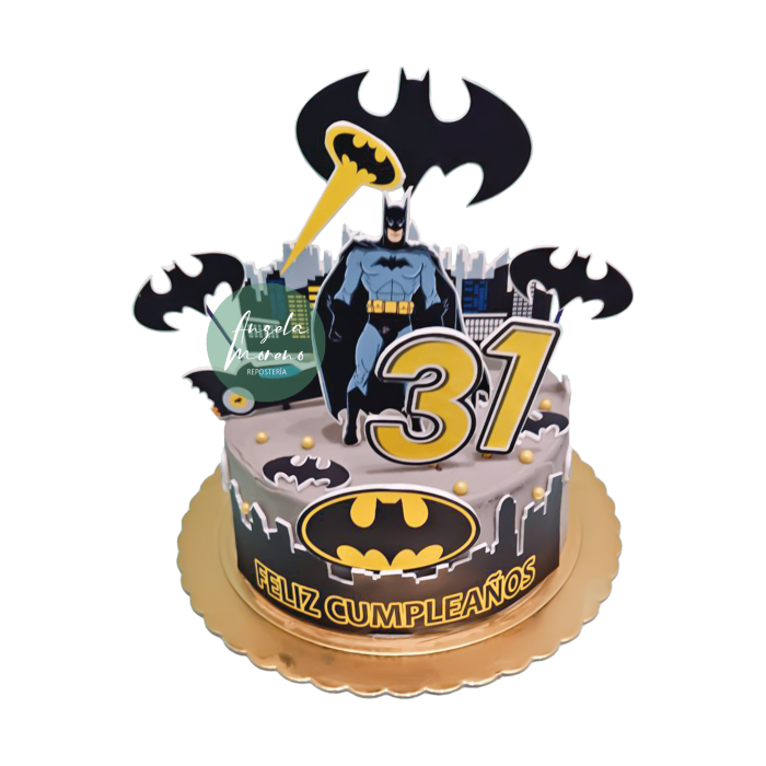 Pastel De Batman, Batimóvil, Gotham Y Logo