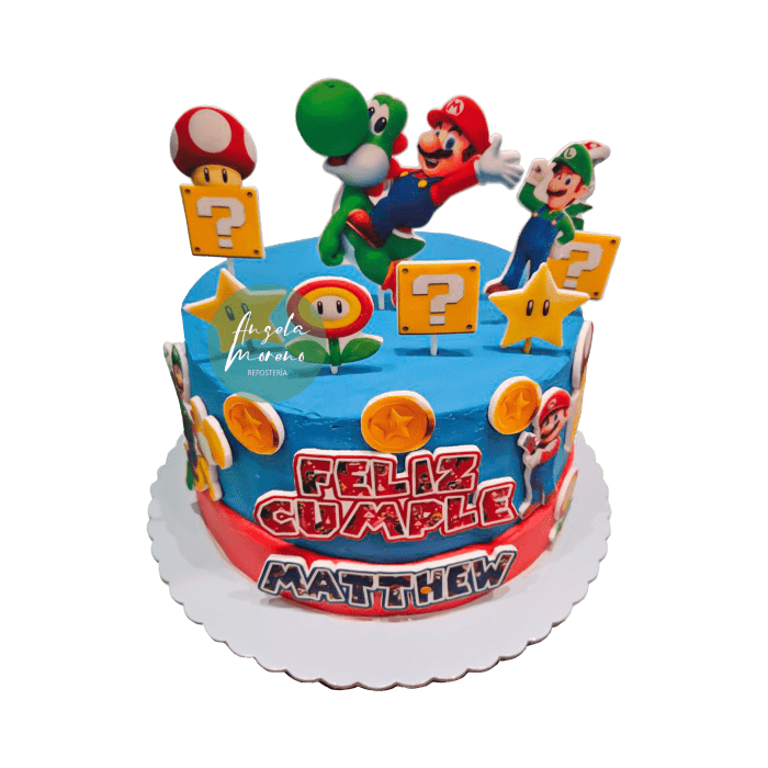 Pastel de Super Mario Bros y Luigi