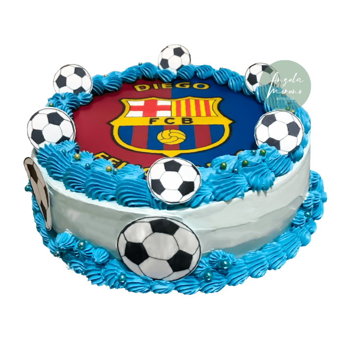 Pastel Del Barça Oblea Redonda | Angela Moreno Repostería