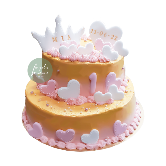 Pastel Dos Pisos De 1 Año | Angela Moreno Repostería
